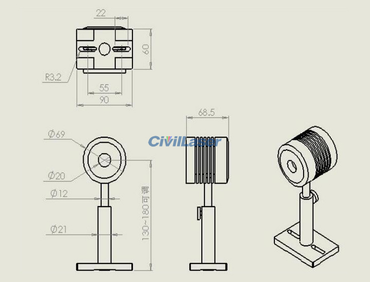 11nm~19000nm 10mW~15W Laser Power Meter Portable High Power Measurement ...