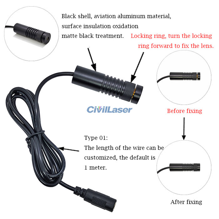 520nm 50mW~100mW Focus Adjustable Green Laser Module Dot Laser ...