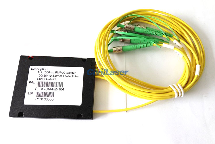 1x4 PM Fiber Coupler 1064nm Equal Ratio Fiber Splitter PM980ABS Slow ...