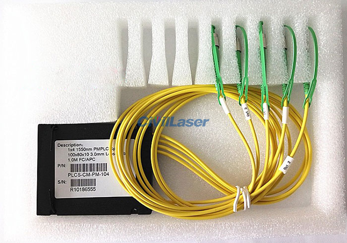 1x4 PM Fiber Coupler 1064nm Equal Ratio Fiber Splitter PM980ABS Slow ...