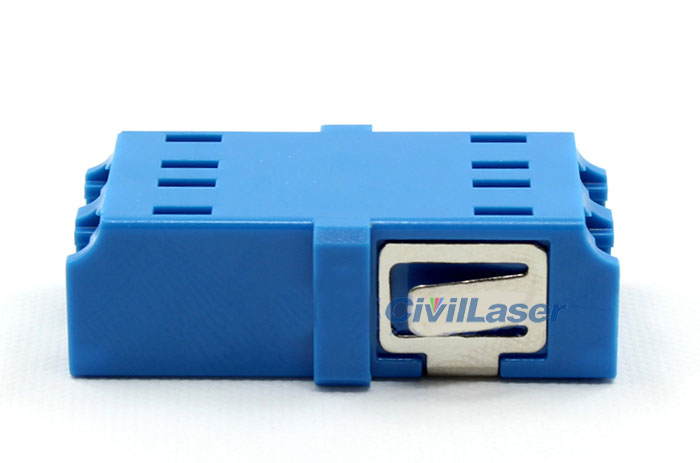 LC Single Mode Double Core Integrated Type Blue Fiber Optic Adapter