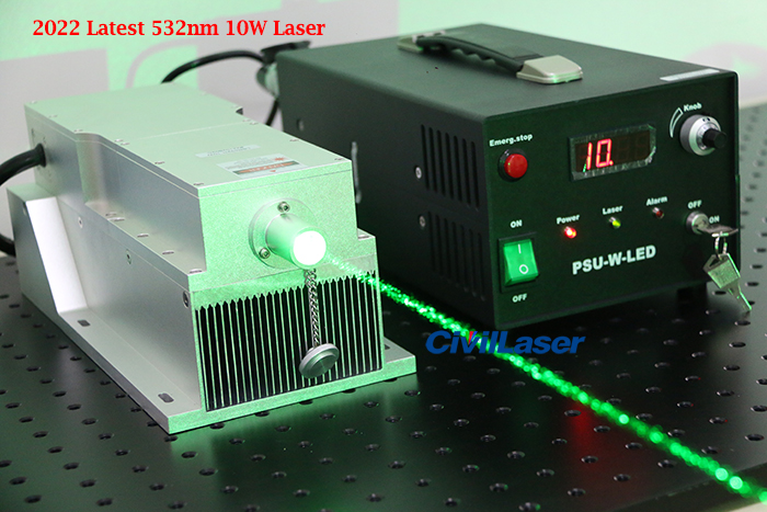 532nm 10W Green DPSS Laser output power adjustable with digital display ...