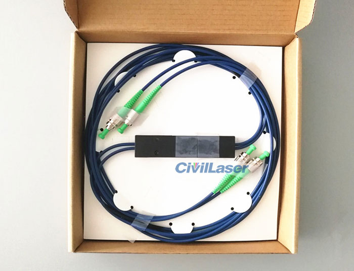 2x2 1550nm PM Fiber Coupler 2X2 Taper FC Fast and Slow Double Axis Work