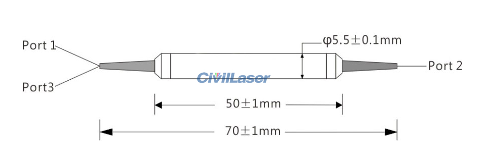 1310nm 1550nm 2x1 Three-port Single-mode Fiber Circulator Can be Customized