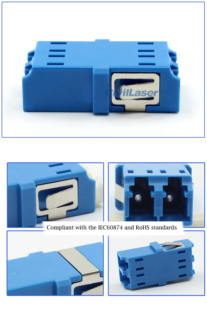 LC Integrated Type Single Double Core Fiber Optic Adapter