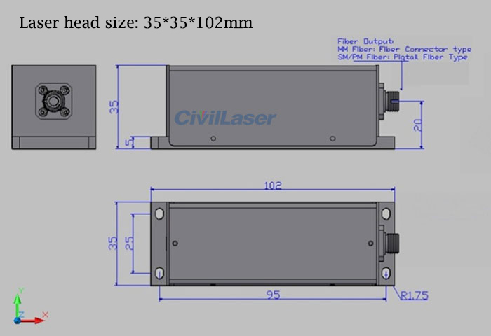 780nm 1~80mW PM Fiber Coupled Laser IR Laser Source