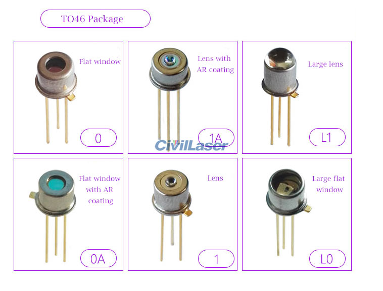 400nm~1100nm 1.2mm Silicon PIN Photodiode TO46 Package Customized