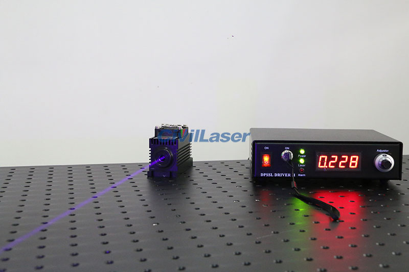 TEM00 405nm 100mW Blue Violet Semiconductor Laser with Power Supply
