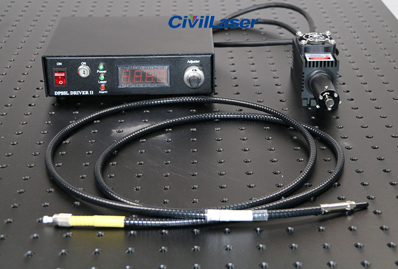 488nm 80mW Fiber Coupled Laser Blue Laser TEM00 SMA905/FC Optic Fiber