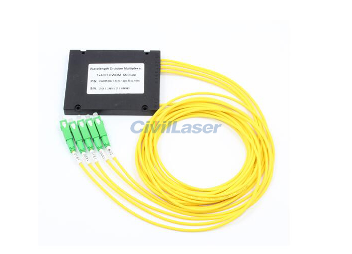 Four Channel Fiber Wavelength Division Multiplexer 4CWDM