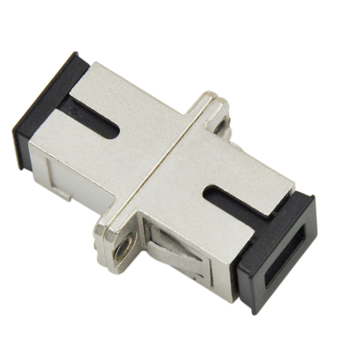 SC APC Fiber Optic Adapter Single Core Green Plastic Flange