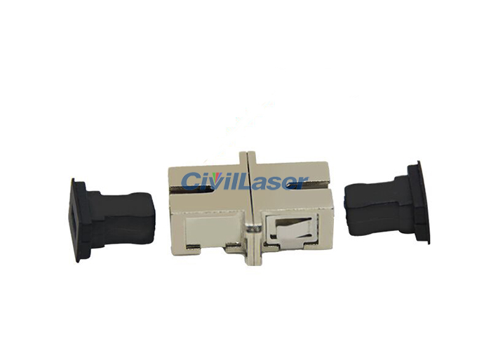 SC Metal Optical Adapter Single Mode Single Core Flange