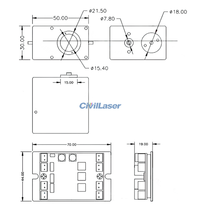 445/520/638nm 500mW RGB Synthetic White Laser Mdoule TTL Modulation ...