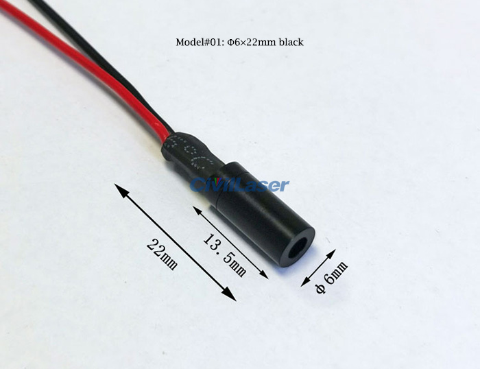 520nm 10mW Small Size Green Laser Module Dot 1mm Ultra-small Spot φ8x26mm