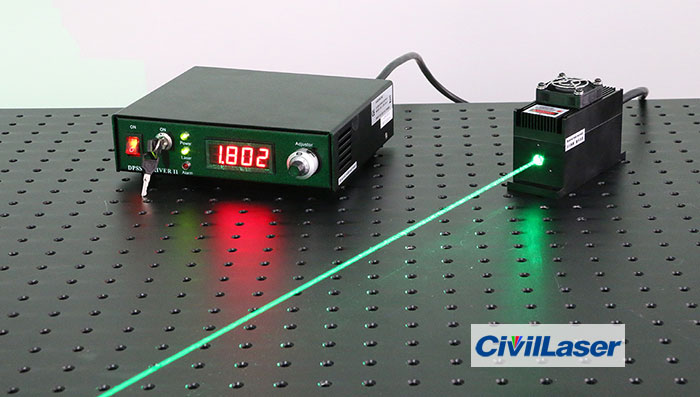 525nm 1000mW Semiconductor Laser Green Laser Beam With Power Supply
