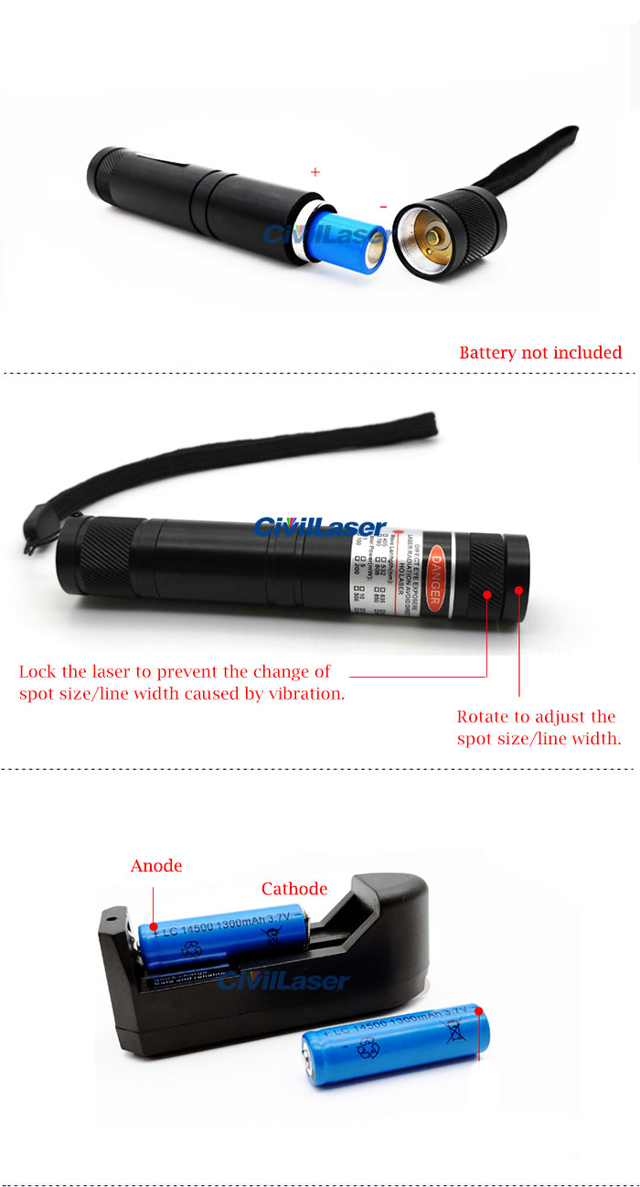 Red Portable Locator Dot/Line/Crosshair 650nm 100mW High Brightness ...