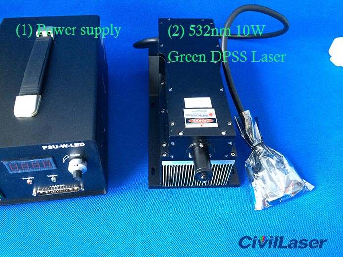 532nm 10W Green DPSS Laser output power adjustable with digital display ...