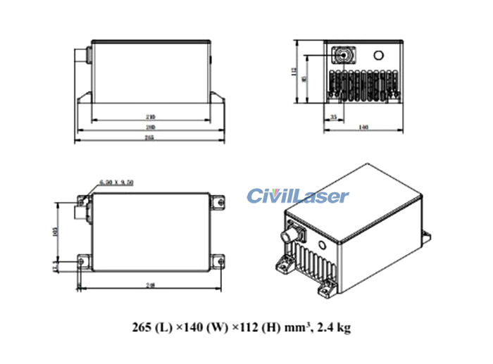 532nm 5W Green Laser Module/Automatic refrigeration/High Power DPSS ...