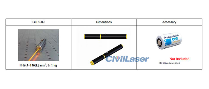589nm 2mW~10mW Laser Diode Module Dot Yellow Laser Beam