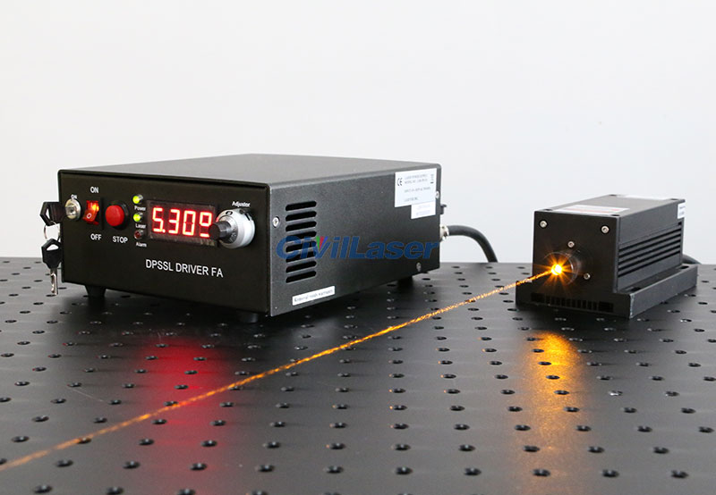 589nm dpss laser output power 200mW adjustable Yellow light source for ...