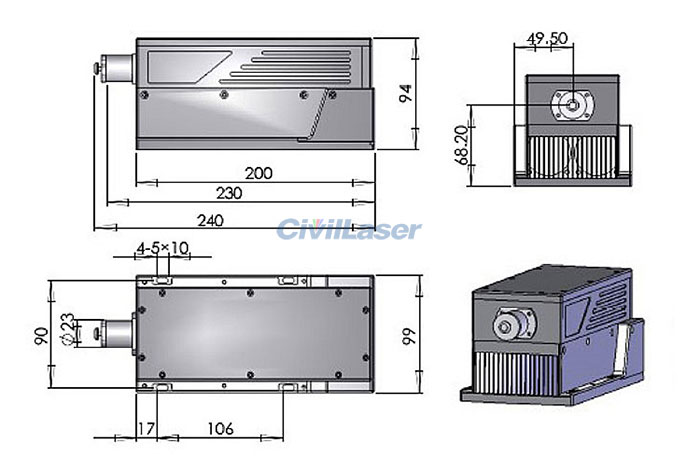 589nm 1000mW Yellow dpss laser High quality CW Laser with Modulation