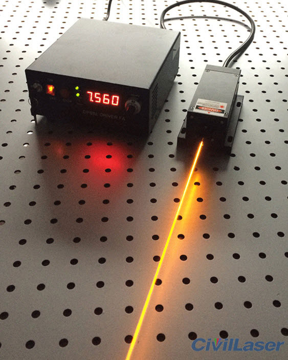 589nm dpss laser output power 200mW adjustable Yellow light source for ...