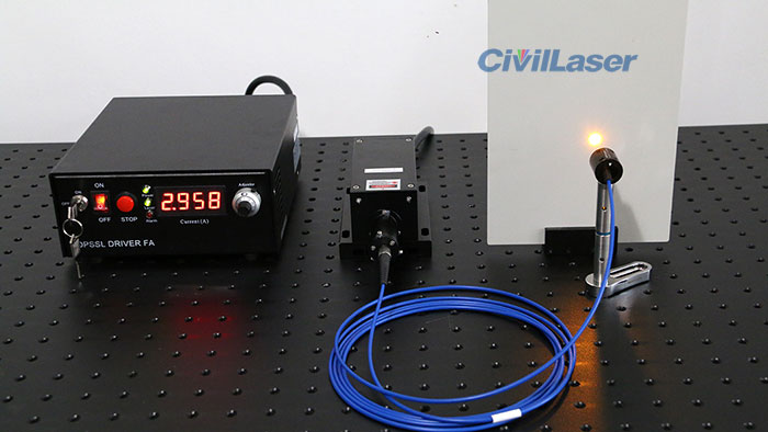 589nm 80mW Yellow laser Fiber coupled laser with power supply