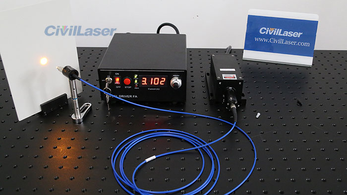 589nm 80mW Yellow laser Fiber coupled laser with power supply