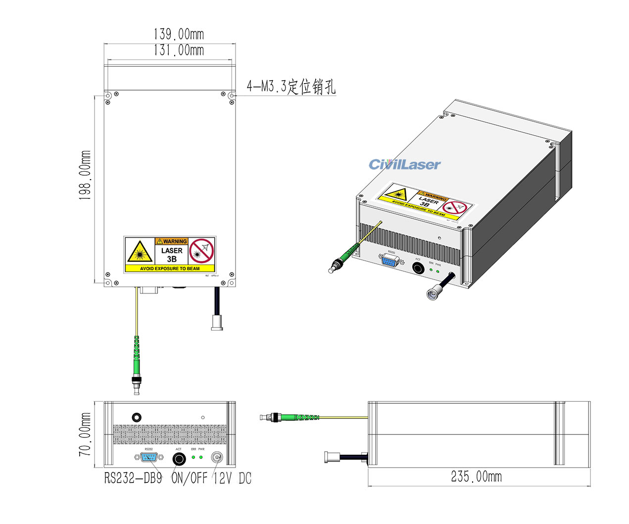 High Power 5W C-Band ASE Broadband Light Source Module with Single-mode ...