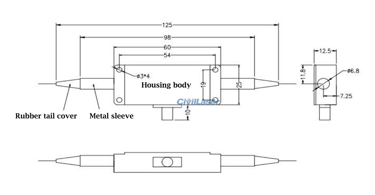 780nm 80MHz AOM SM/PM Optical Fiber Coupled Acousto-optic Modulator