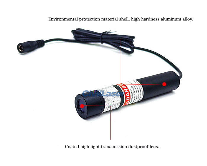 638nm 100~200mW Laser Module Adjustable Focus Crosshair Industrial ...