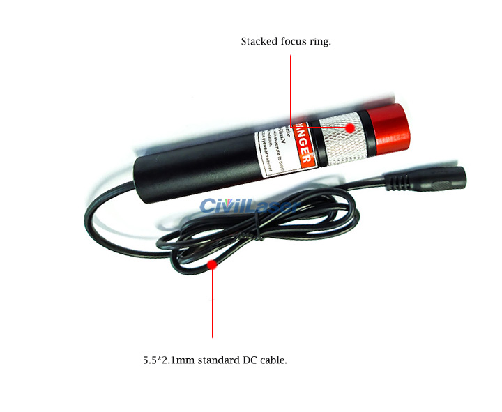 5 Lines Laser Module 638nm 100~200mW Red DOE Laser Focus Adjustable