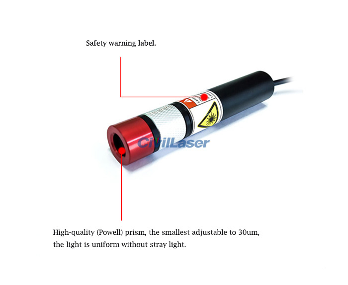 635nm 100~150mW Red Laser Module Powell Uniform Line Without Stray ...