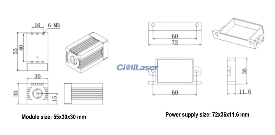 638nm 100mW Red Semiconductor Laser Module With TTL Modulation