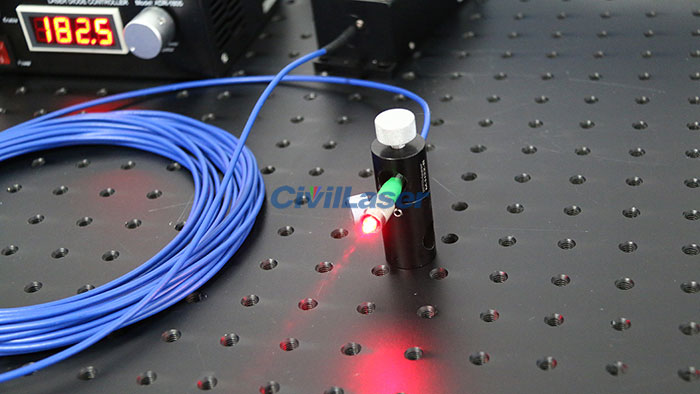 638nm 1~80mW SM Fiber Coupled Laser Red Laser Beam