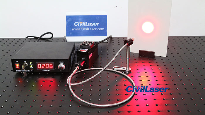 671nm 1500mW Red Fiber Coupled Laser Lab Semiconductor Laser System