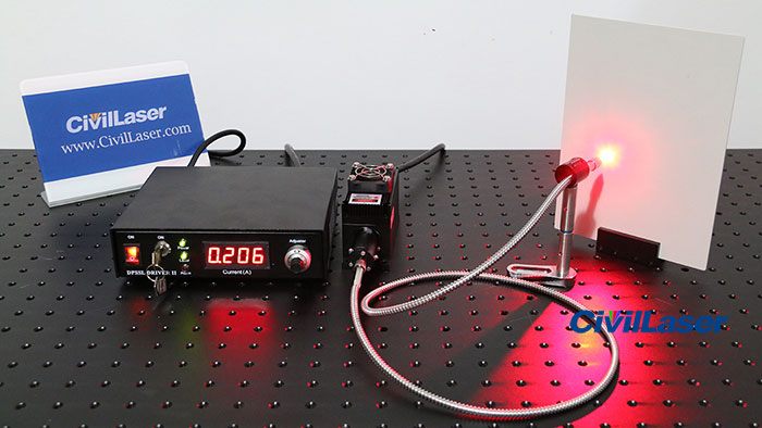 689nm 40mW Red Fiber Coupled Laser CW/TTL/Analog Modulation