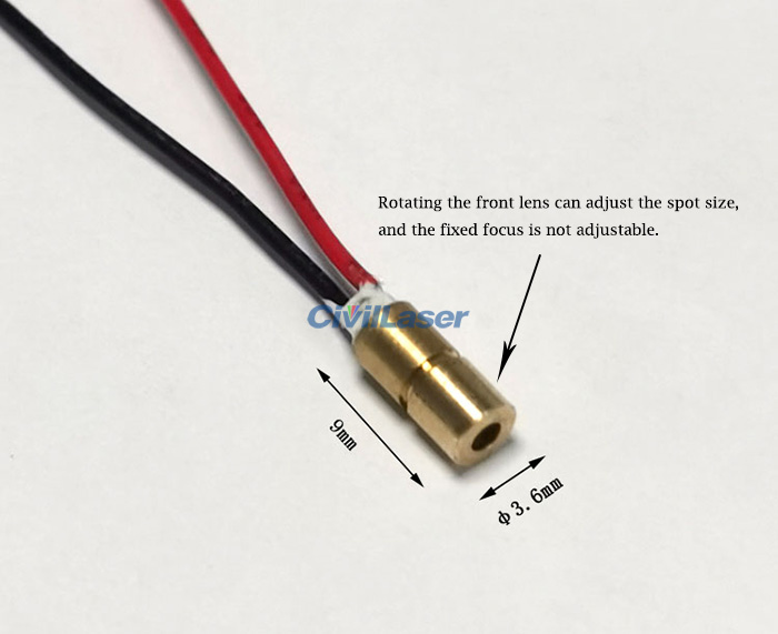 Φ3.6×9mm Ultra Small Size 650nm 10mW Red Dot Laser Module Laser Locator