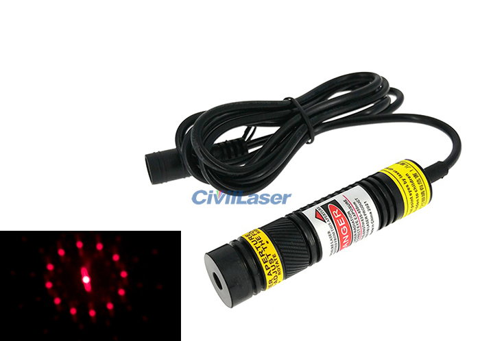 650nm 5mW Red 12 Dot Clock DOE Laser Module Focus Adjustable ...