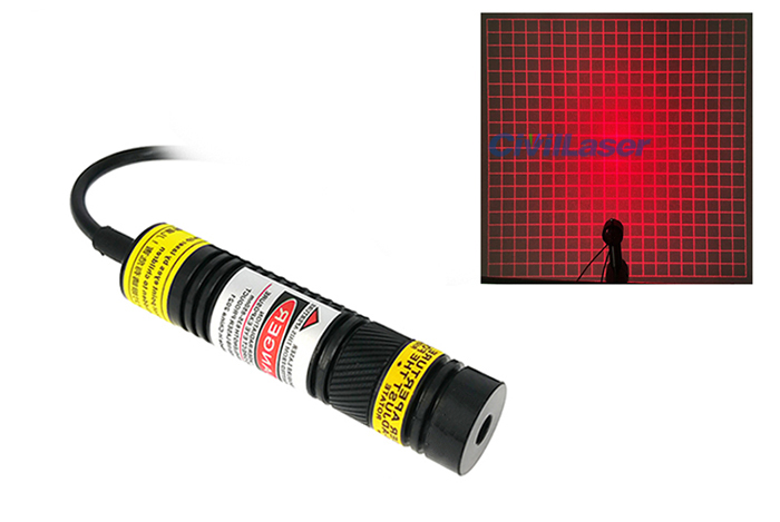 650nm 50~100mW Red Laser Grating Module 20*20 Grid Scanning Light Source