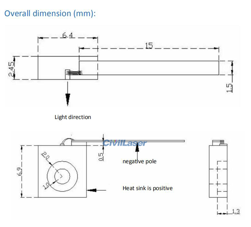 660nm 1000mW Red Laser Diode High Power LD For Laser Medical C-mount