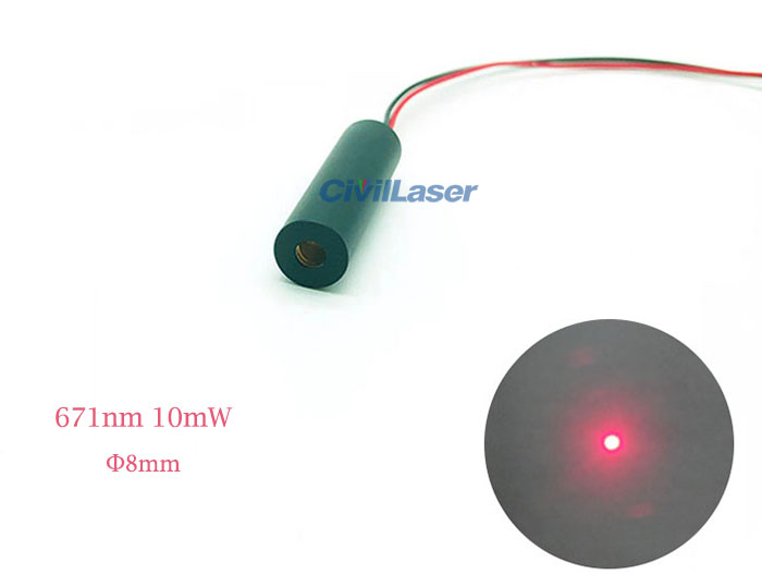 670nm 10mW Red Laser Module Dot CW Working Mode Φ8*20mm