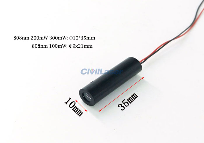 808nm 100mW~300mW Infrared Laser Diode Module Line Module Span Angle 110°