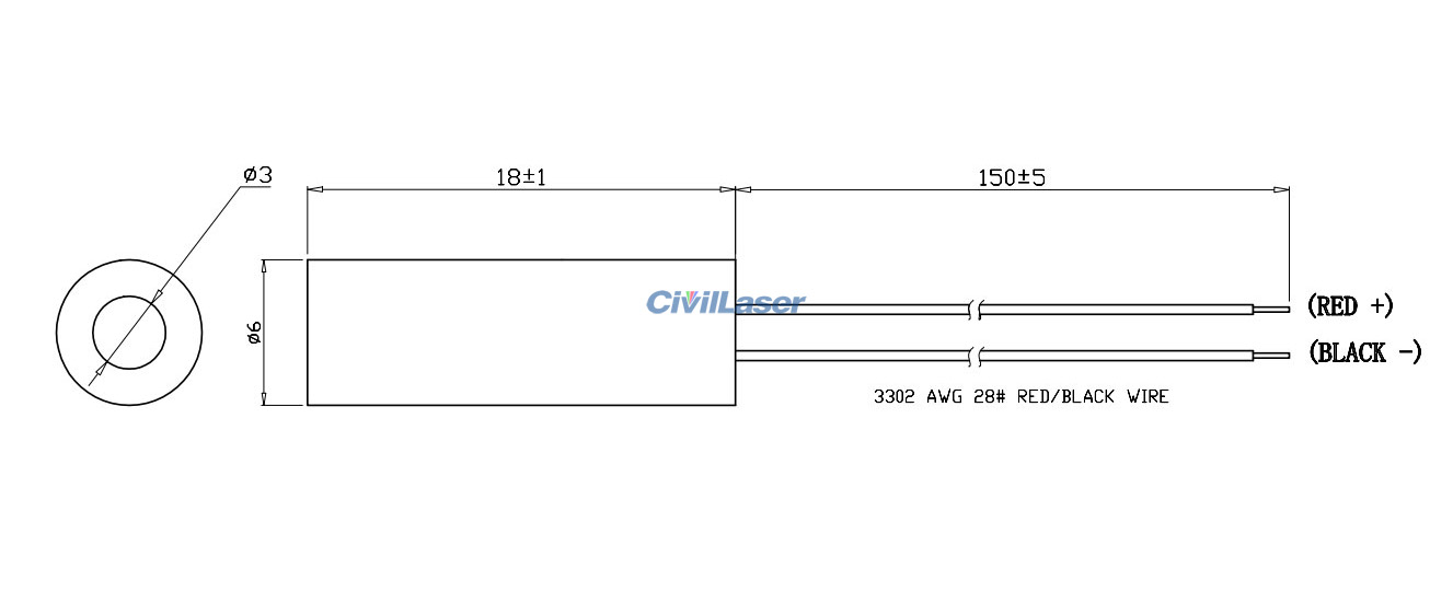 980nm 5~30mW Laser Module Line Small Size IR Diode Laser Φ6x18mm