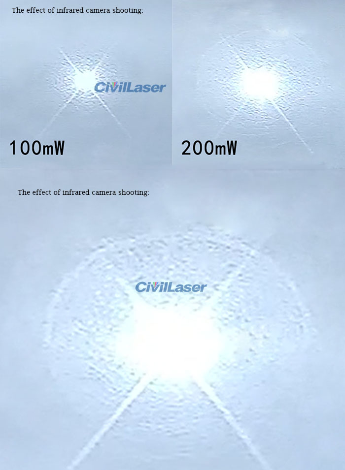 980nm 200mW~500mW Infrared Laser Diode Module Dot Focus Adjustable Φ16X85mm
