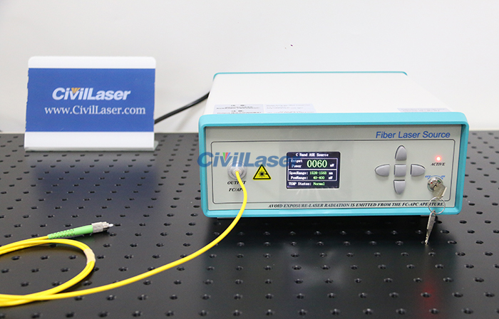 1524~1572nm C++ Band 50mW ASE Broadband Light Source SM Fiber Output ...
