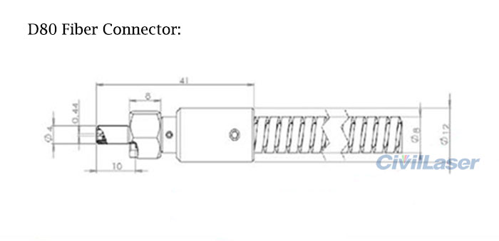 D80 Connectors High-Power Delivery Fiber 200μm~600μm ranging 400nm~2400nm