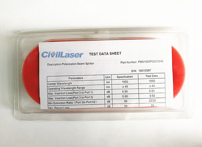 PM1310 PM1550 1x2 PM Fiber Splitter Polarization Beam Splitter FC/UPC