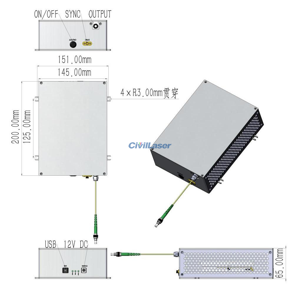 1550nm 1.5μm Picosecond Pulse Fiber Laser 5ps Pulse Width Ultra-fast ...