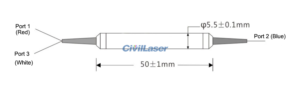 1310nm 1550nm Fiber Optic Circulator Three-port Multimode Circulator Φ5 ...